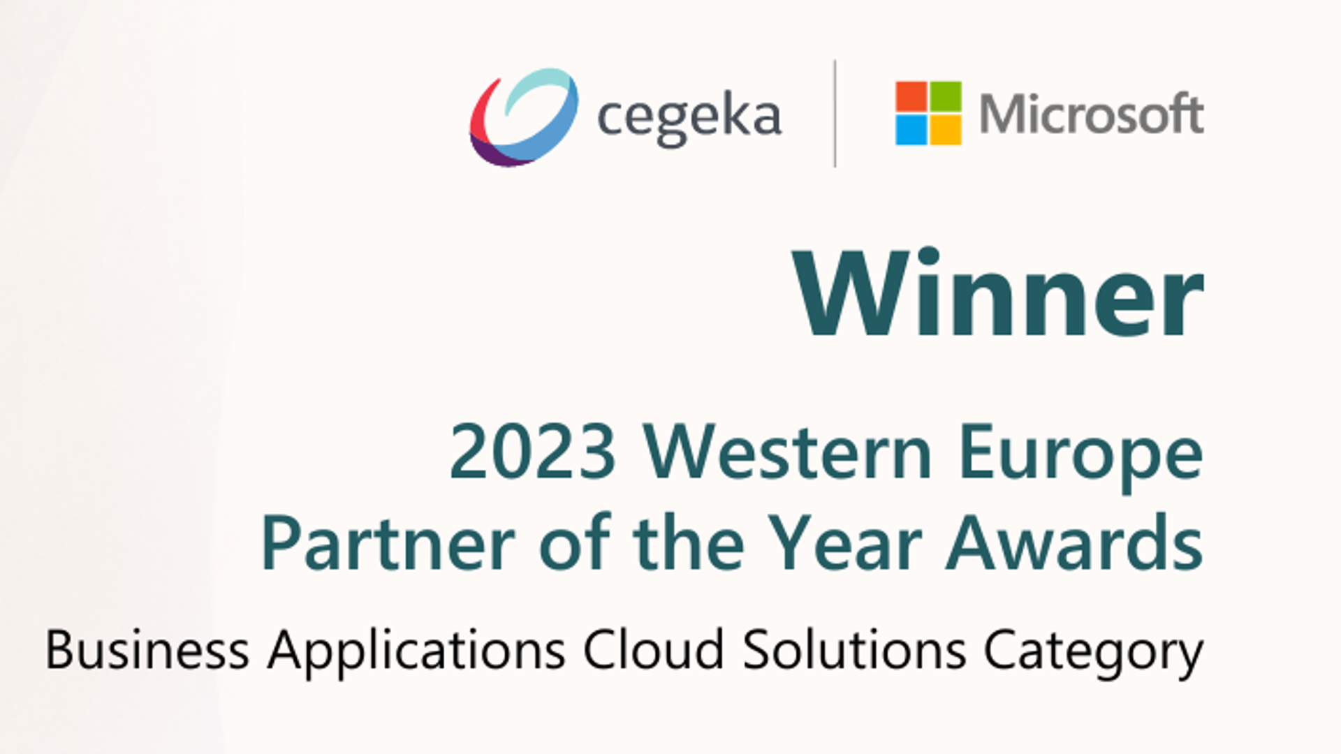 Cegeka recognized as the winner of 2023 Microsoft Western Europe Business Applications Partner ...